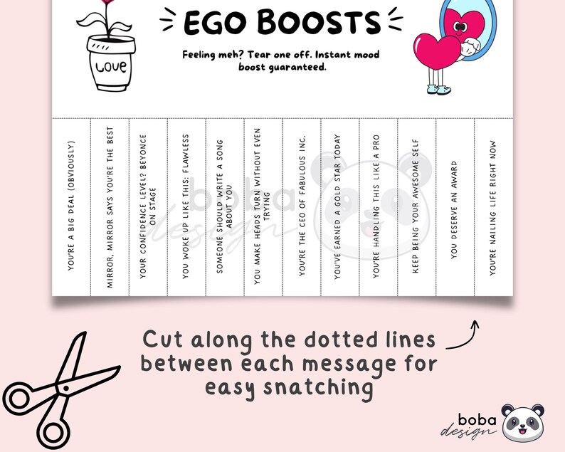 Printable Emergency Ego Boost Positivity Funny Office Sign Cubicle ...