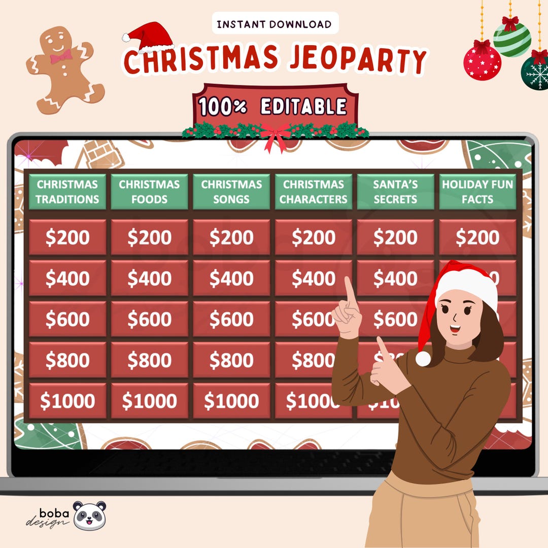 Christmas Jeopardy Game Powerpoint Game Christmas Party Games for ...
