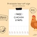 Printable Free Chicken Strips Tear off Sign Funny Office Sign Wall ...