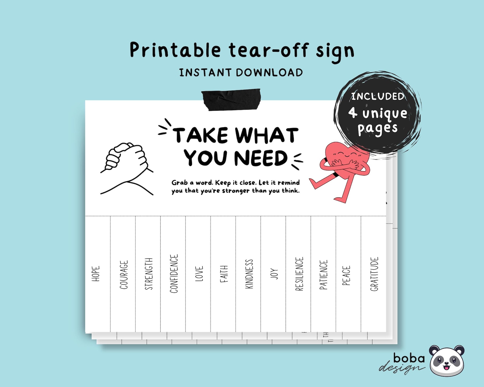 Printable Take What You Need Tear off Sign Funny Office Wall Funny ...