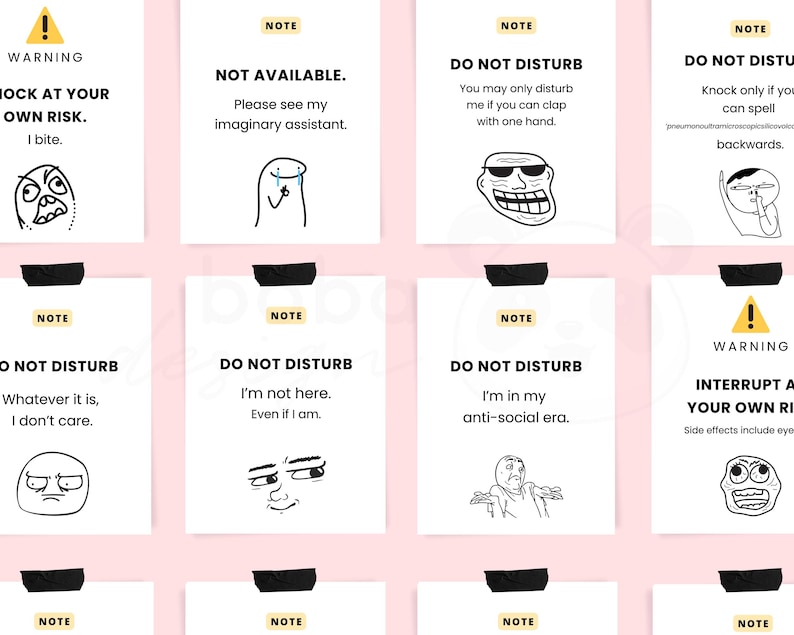 16 Funny Do Not Disturb Signs Vol 2 With Memes Printable Funny Busy ...