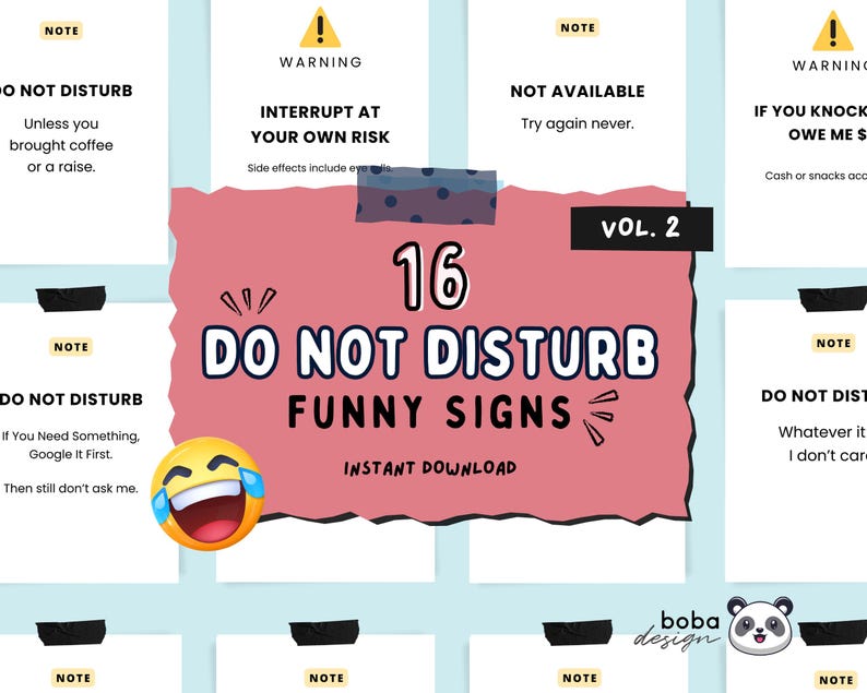 16 Funny Do Not Disturb Signs Vol 2 Printable Funny Office Signs Decor ...