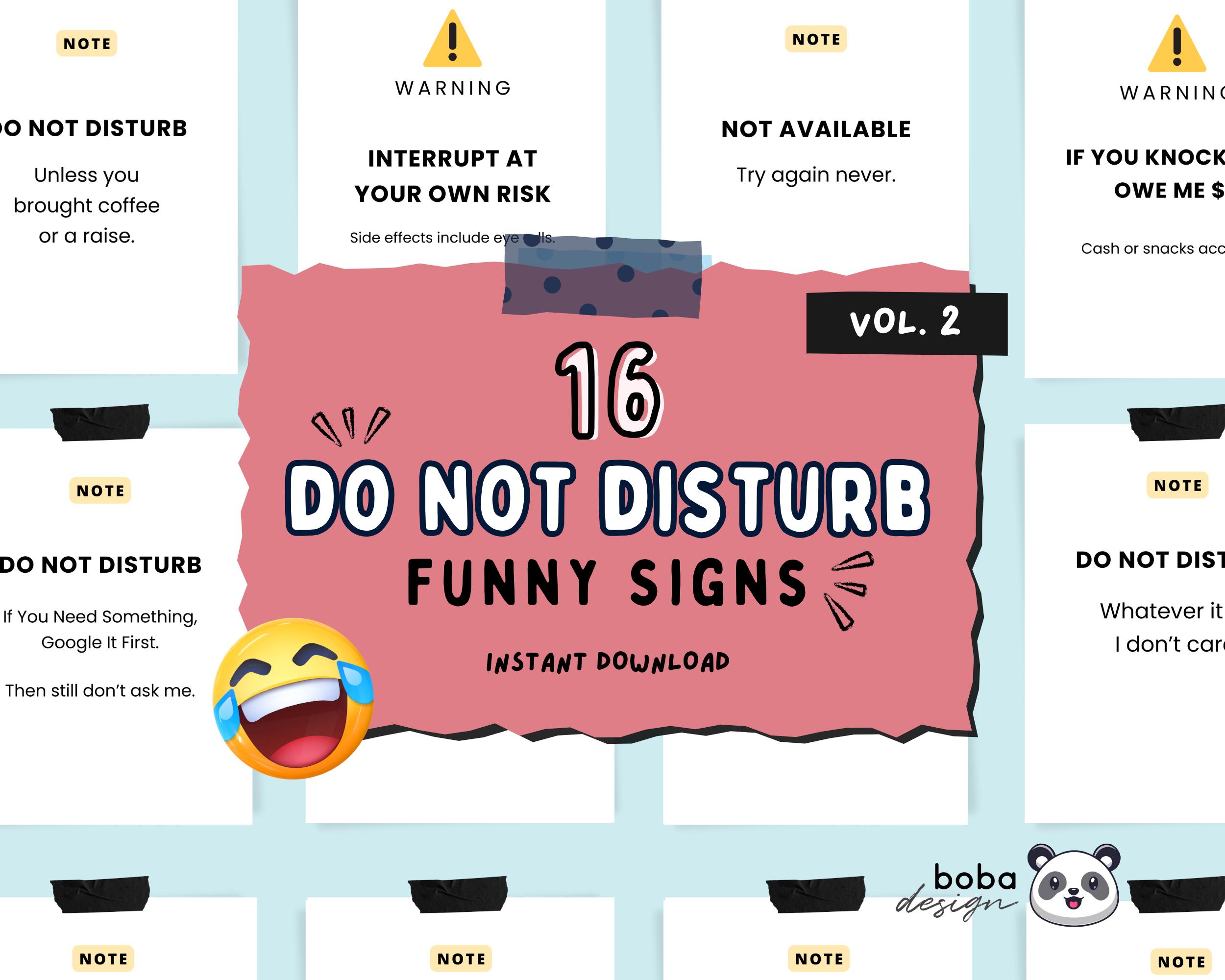 16 Funny Do Not Disturb Signs Vol 2 Printable Funny Office Signs Decor ...