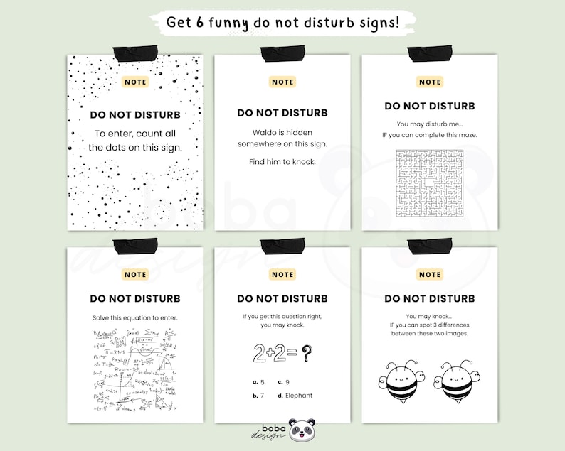 6 Funny Impossible Challenge Do Not Disturb Signs Printable Funny Busy ...