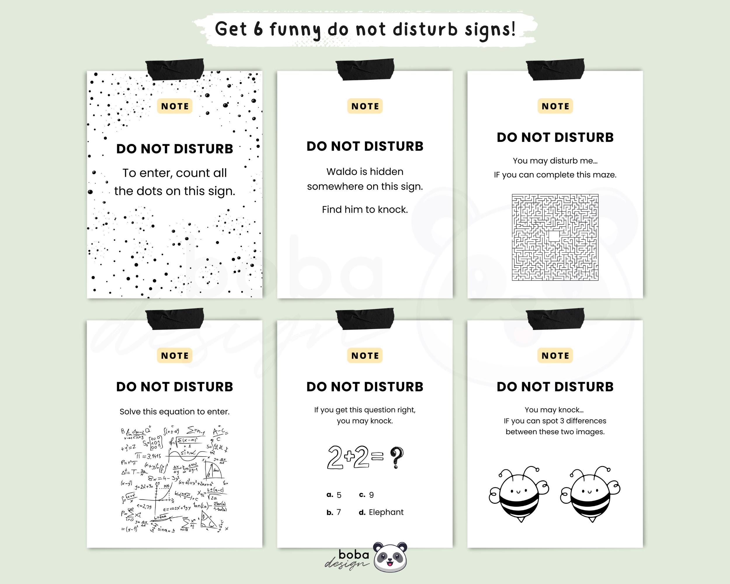 6 Funny Impossible Challenge Do Not Disturb Signs Printable Funny Busy ...