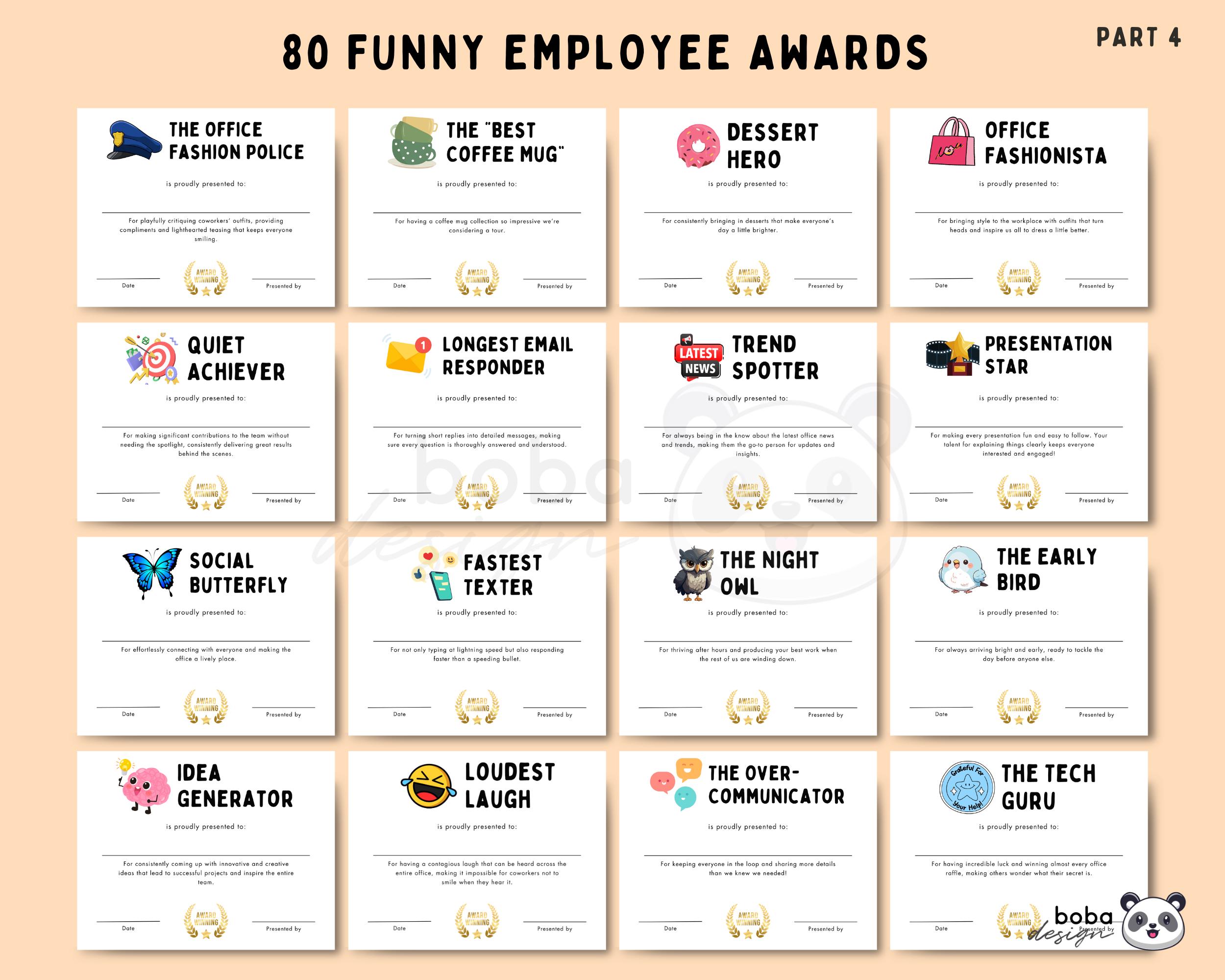 Printable Funny Employee Awards Printable Appreciation Awards ...