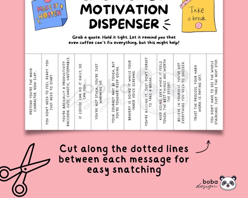 Printable Emergency Motivation Dispenser Positivity Funny Office Sign ...