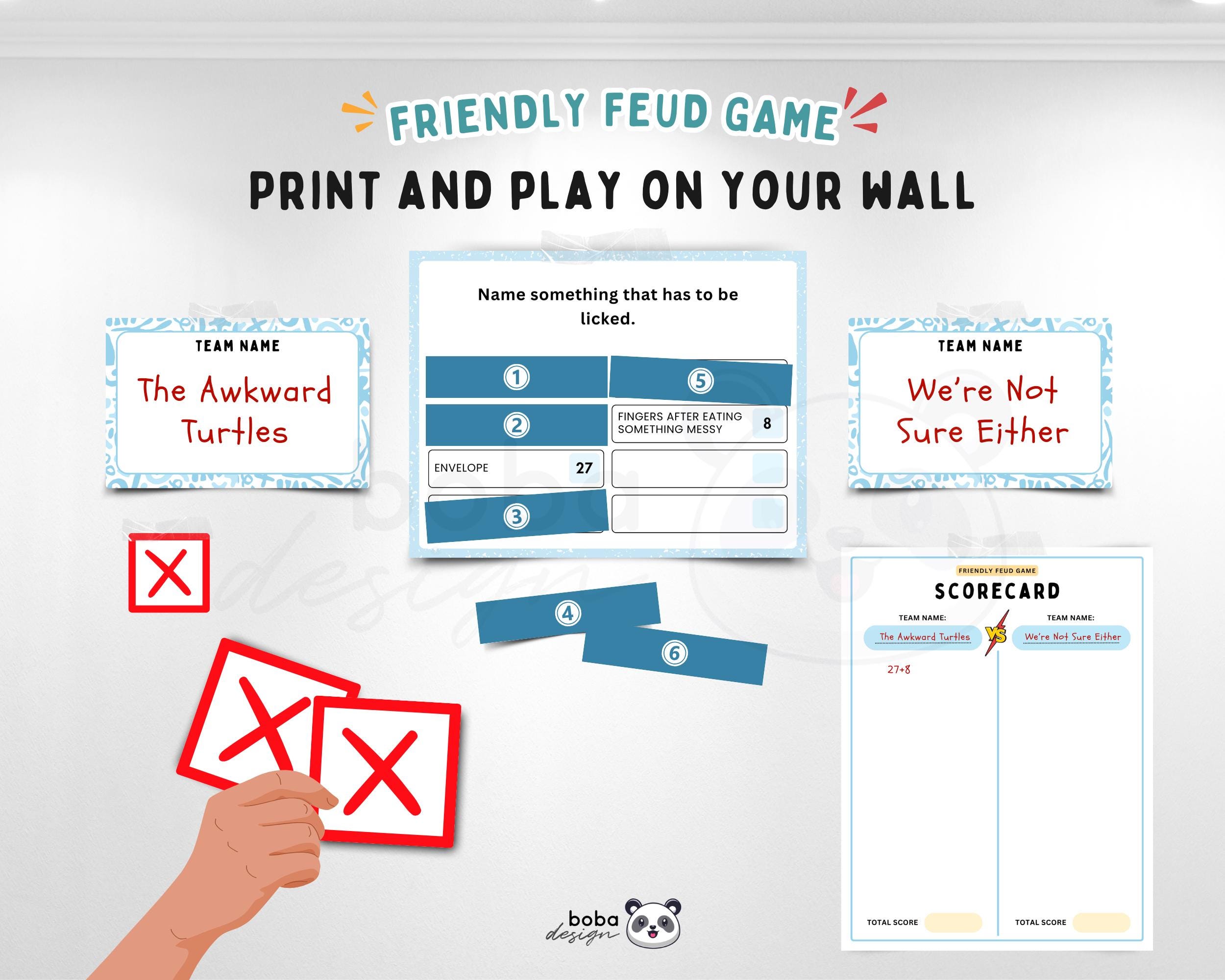 Printable Friendly Feud Game Printable Group Party Game Office Game ...