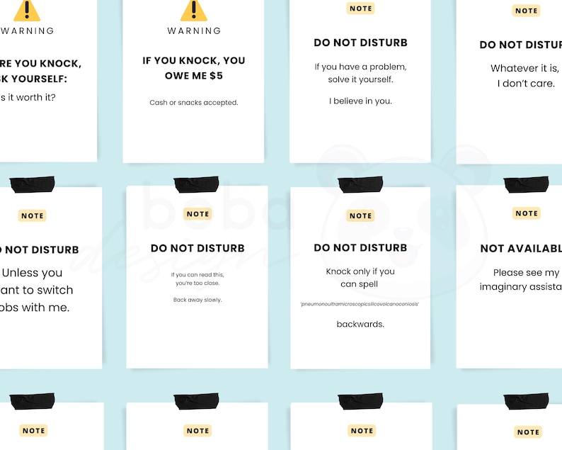 16 Funny Do Not Disturb Signs Vol 2 Printable Funny Office Signs Decor ...