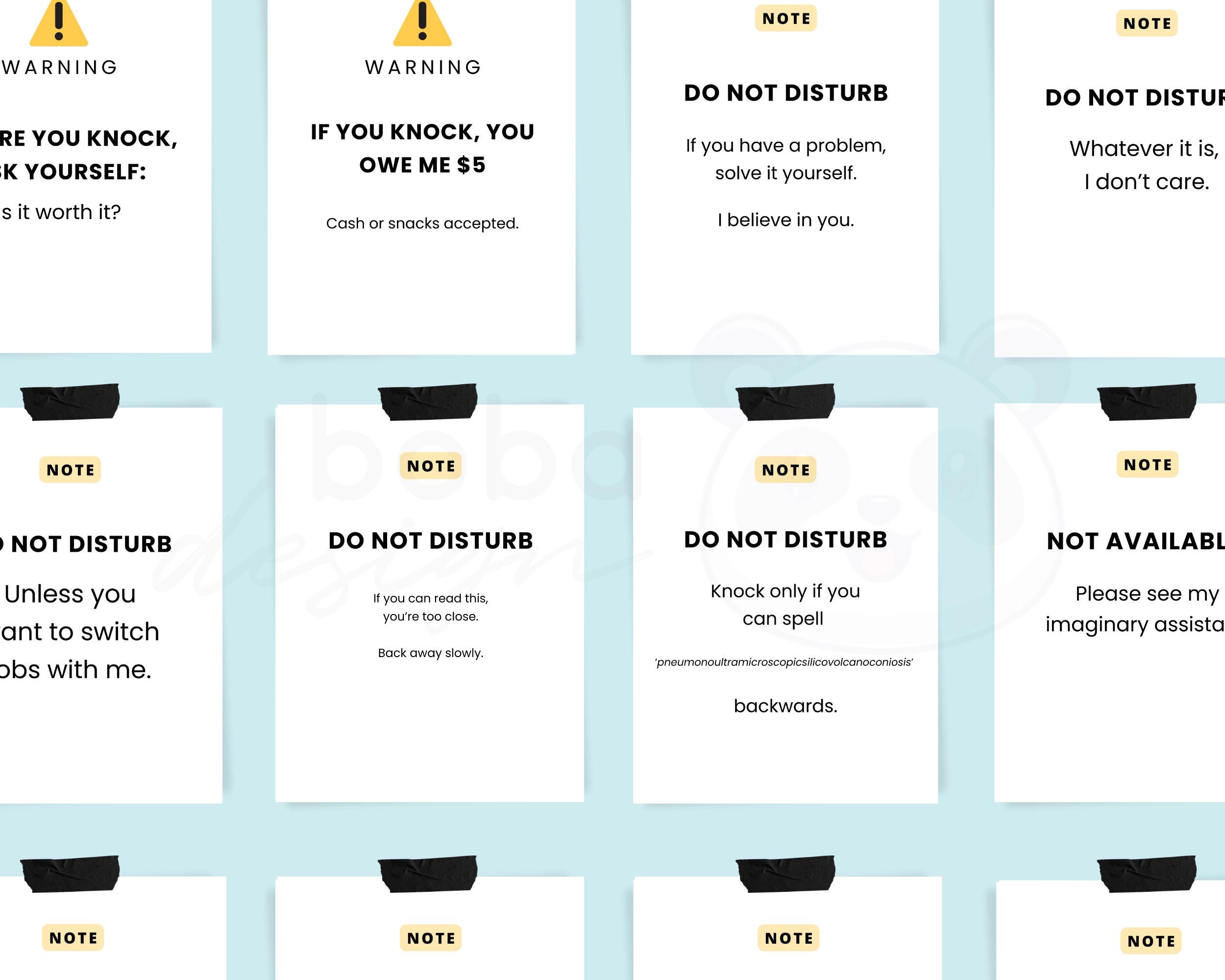 16 Funny Do Not Disturb Signs Vol 2 Printable Funny Office Signs Decor ...