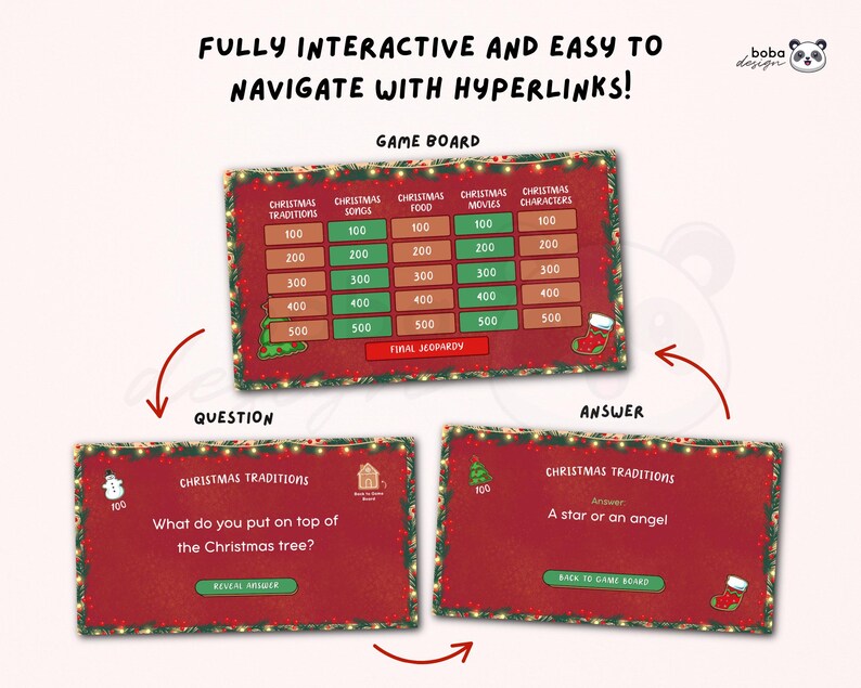 Editable Christmas Jeopardy Game Office Christmas Party Holiday Trivia ...