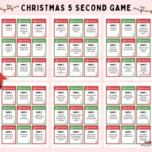 Christmas 5 Second Game Funny Printable Christmas Game Christmas ...