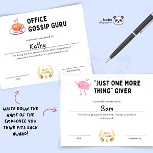 Printable Funny Call Center Employee Awards Appreciation Awards ...