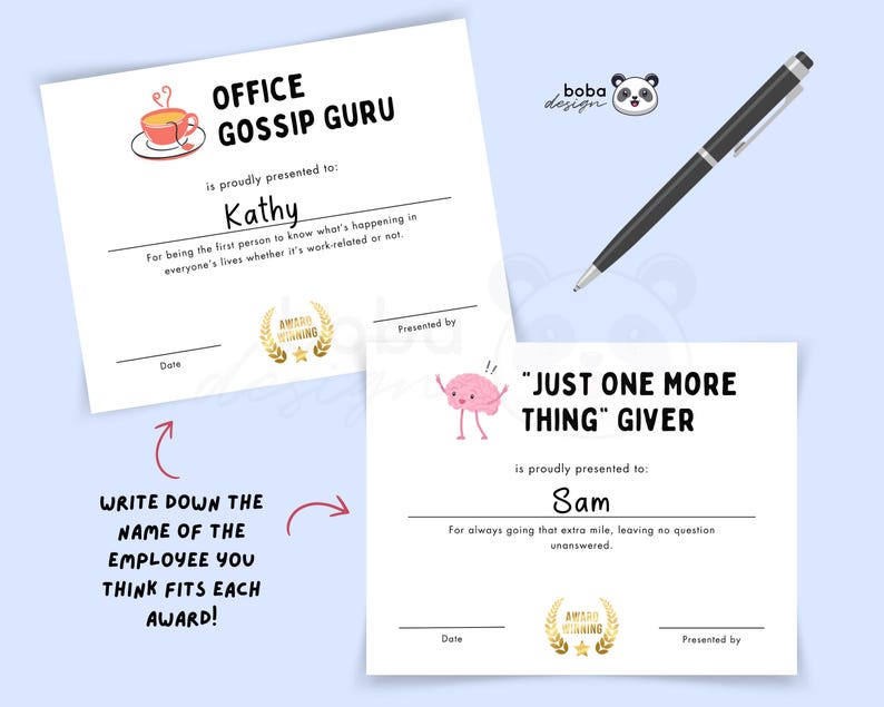 Printable Funny Call Center Employee Awards Appreciation Awards ...