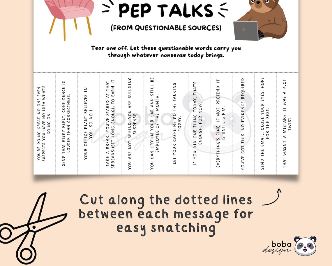 Printable Office Pep Talks V2 Positivity Funny Office Sign Cubicle ...