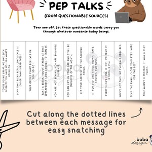 Printable Office Pep Talks V2 Positivity Funny Office Sign Cubicle ...