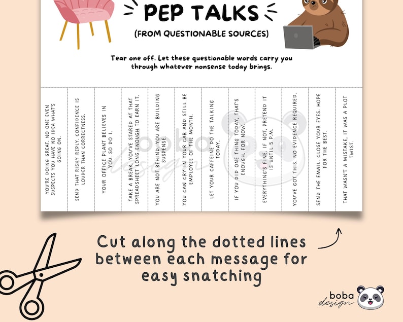 Printable Office Pep Talks V2 Positivity Funny Office Sign Cubicle ...