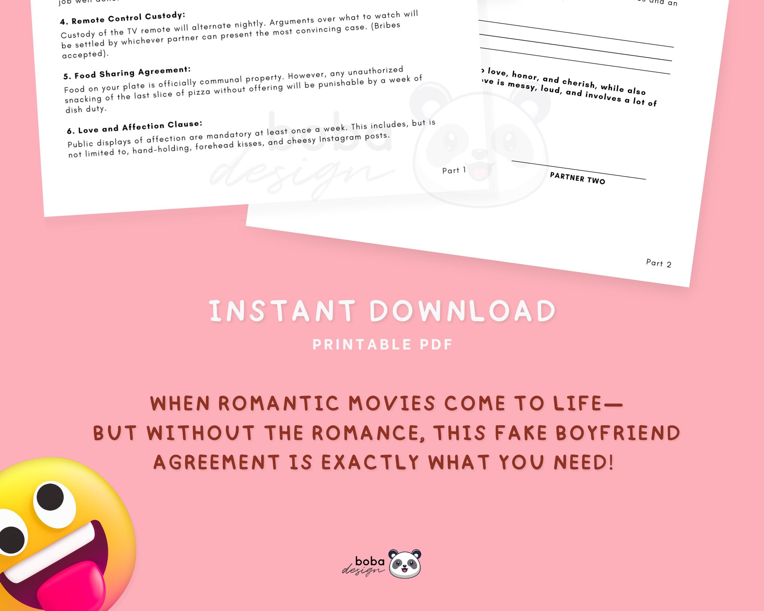 Funny Wedding Contract Wedding Gift Funny Printable Planner Funny ...