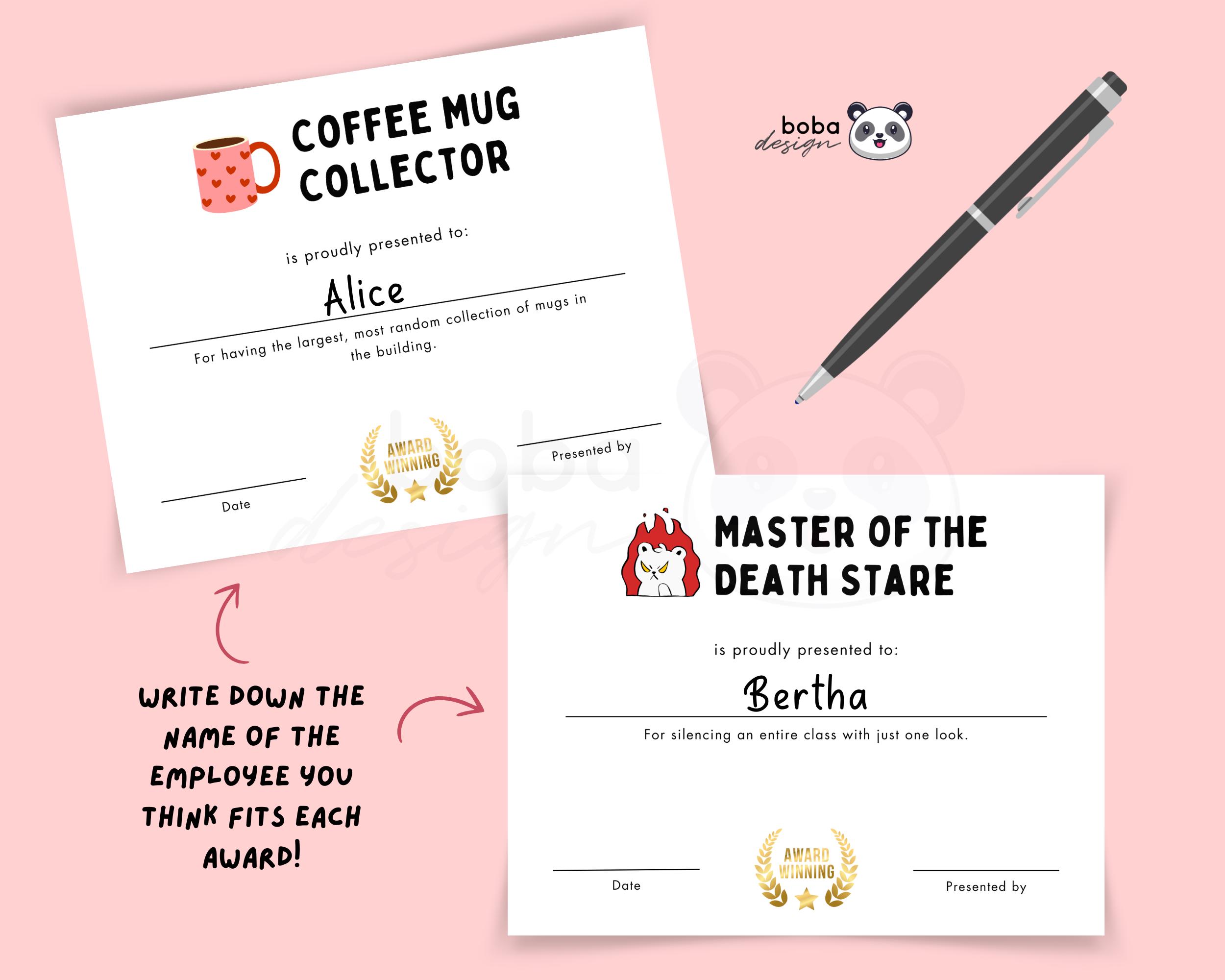 Printable Funny Teacher Awards Teacher and School Staff Appreciation ...