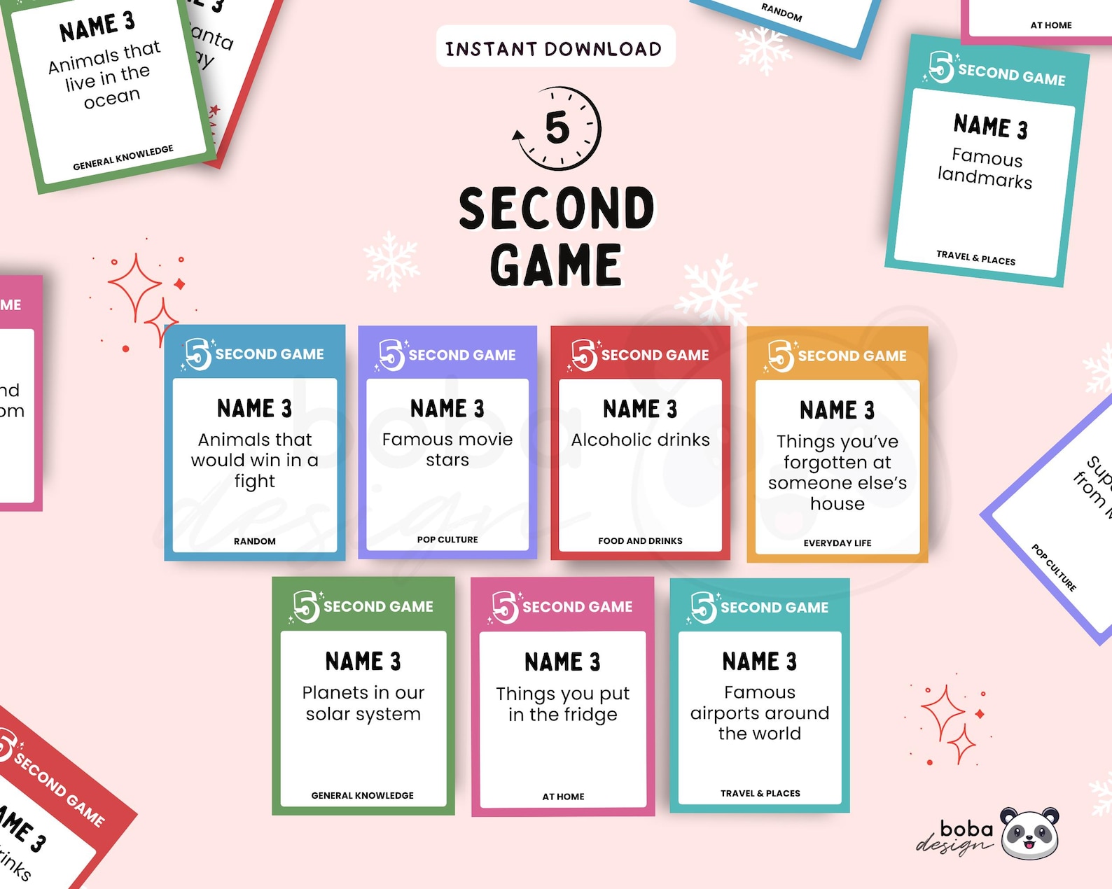 Funny Printable 5 Second Game Printable Christmas Game for Adults ...