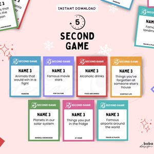Funny Printable 5 Second Game Printable Christmas Game for Adults ...