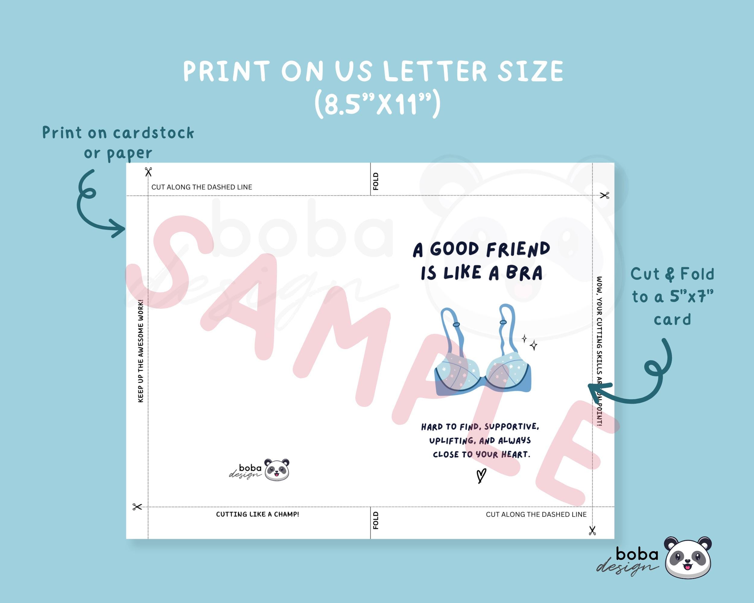 A Good Friend is Like a Bra Funny Printable for Best Friend Birthday ...