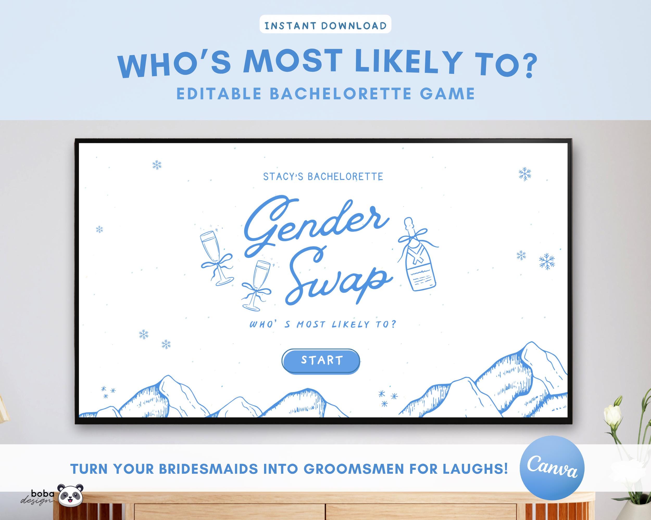 Gender Swap Bachelorette Party Game: Bridesmen Edition (canva Template ...
