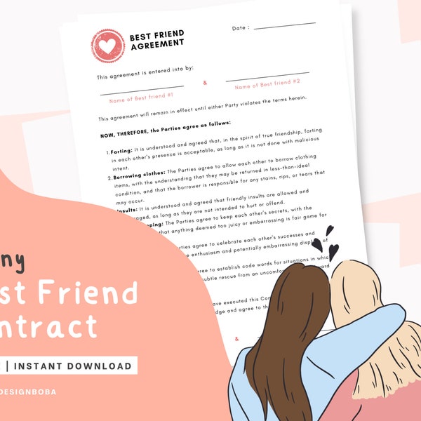 Best Friend Contract Etsy