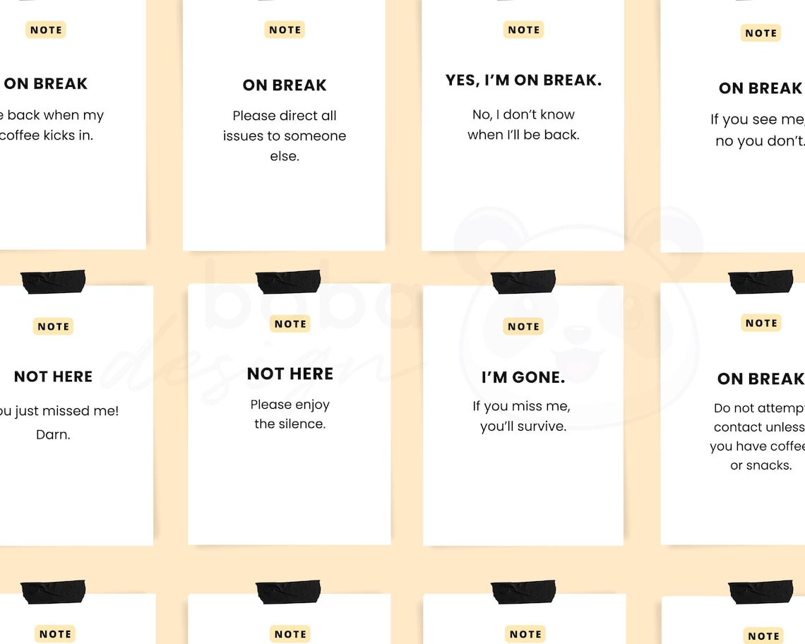 14 Printable Funny on Break Signs Funny Busy Door Sign Decor Funny ...