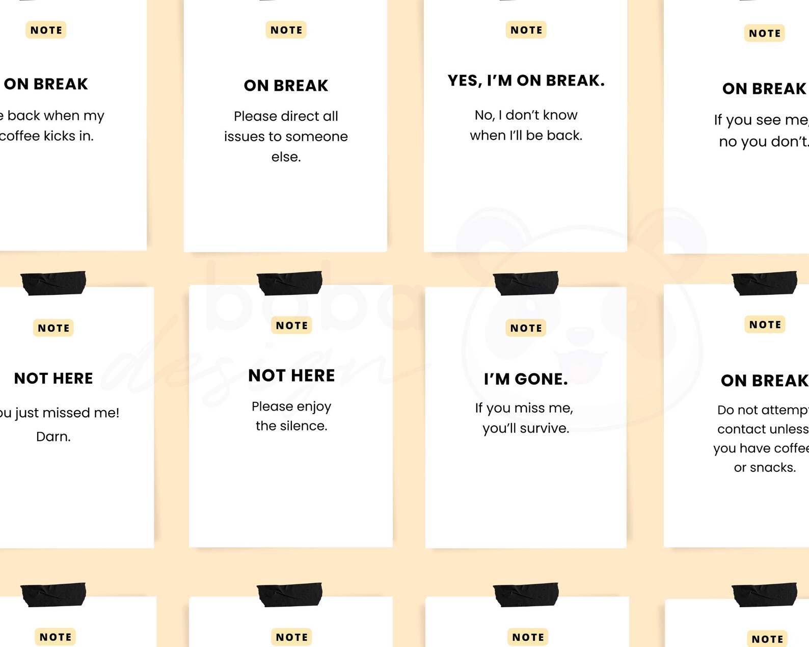 14 Printable Funny on Break Signs Funny Busy Door Sign Decor Funny ...