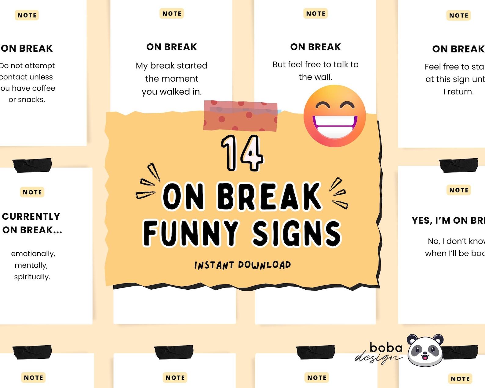 14 Printable Funny on Break Signs Funny Busy Door Sign Decor Funny ...