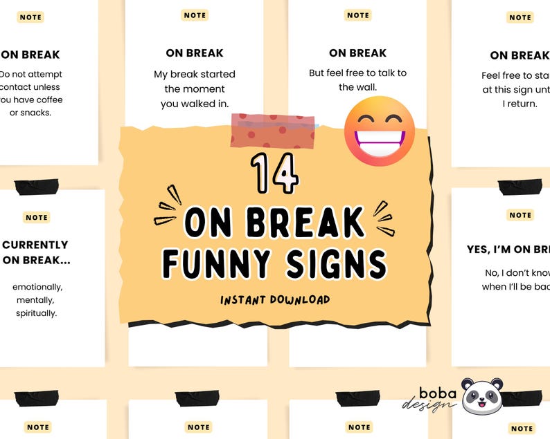 14 Printable Funny on Break Signs Funny Busy Door Sign Decor Funny ...