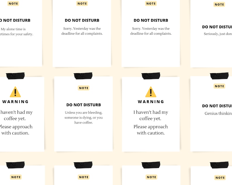 13 Office Signs Do Not Disturb Printable - Funny Office Wall Decor ...