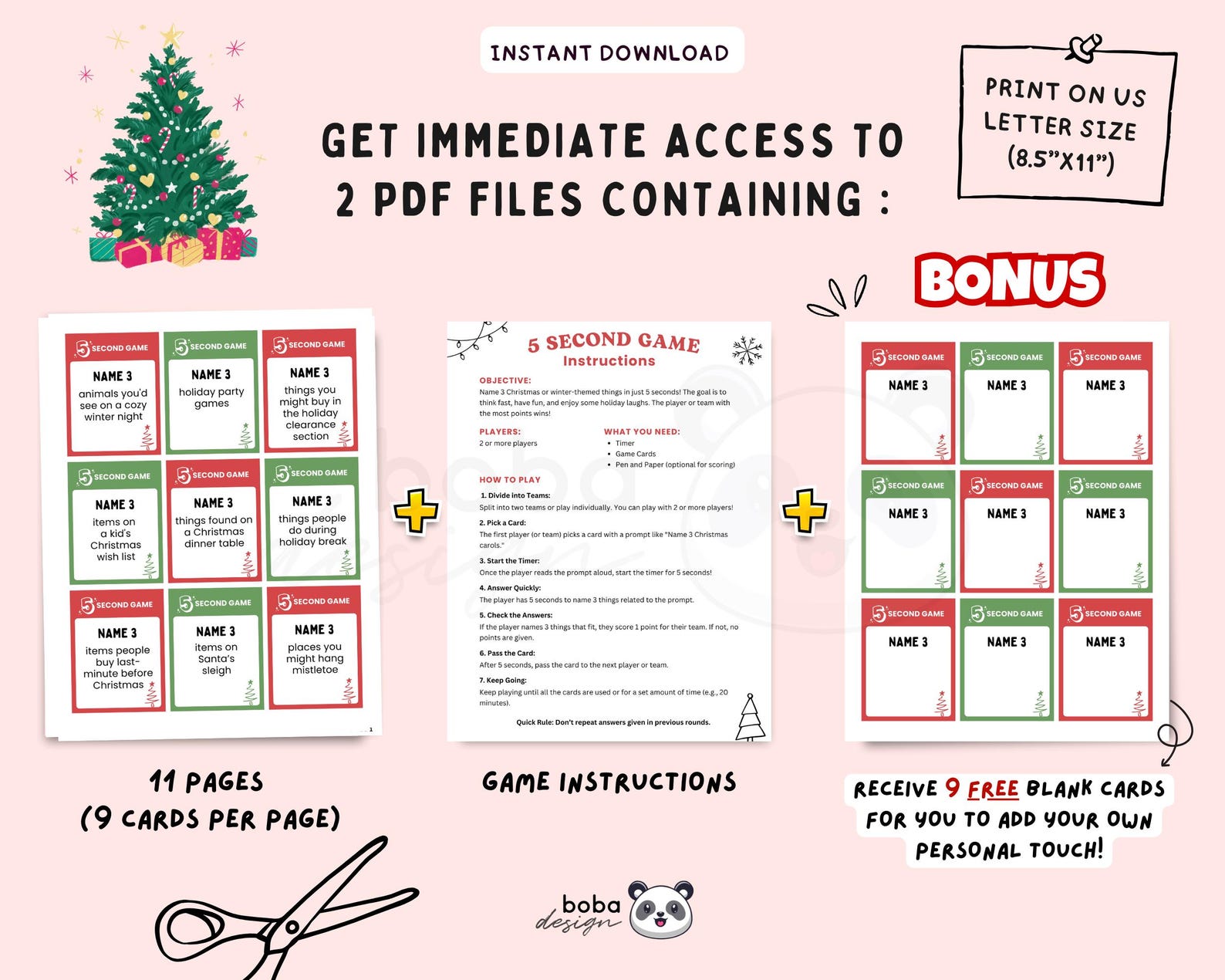 Christmas 5 Second Game Funny Printable Christmas Game Christmas ...