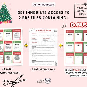 Christmas 5 Second Game Funny Printable Christmas Game Christmas ...