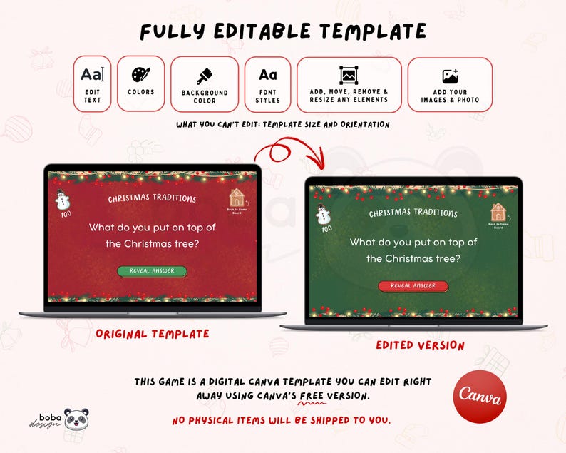 Editable Christmas Jeopardy Game Office Christmas Party Holiday Trivia ...