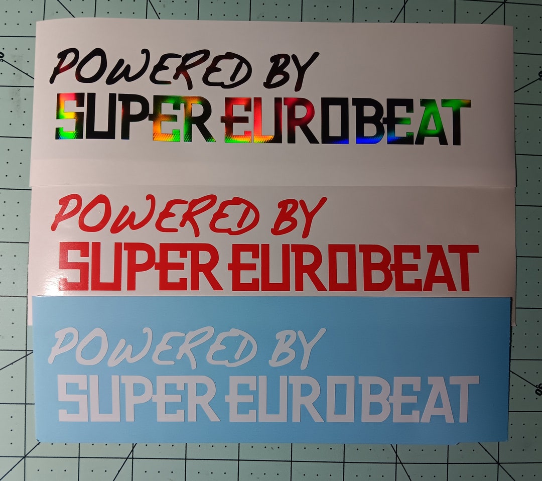 Powered by Super Eurobeat Vinyl Decal - Etsy