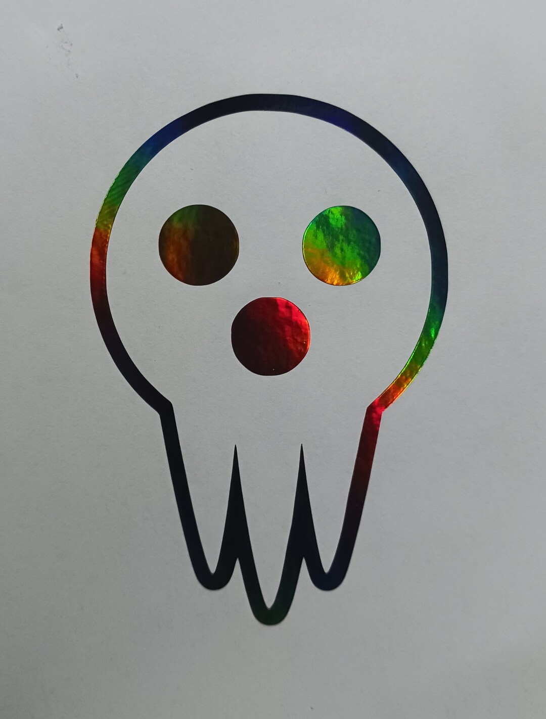 Soul Eater Death Mask Decal Gray Oilslick Holo Vinyl - Etsy