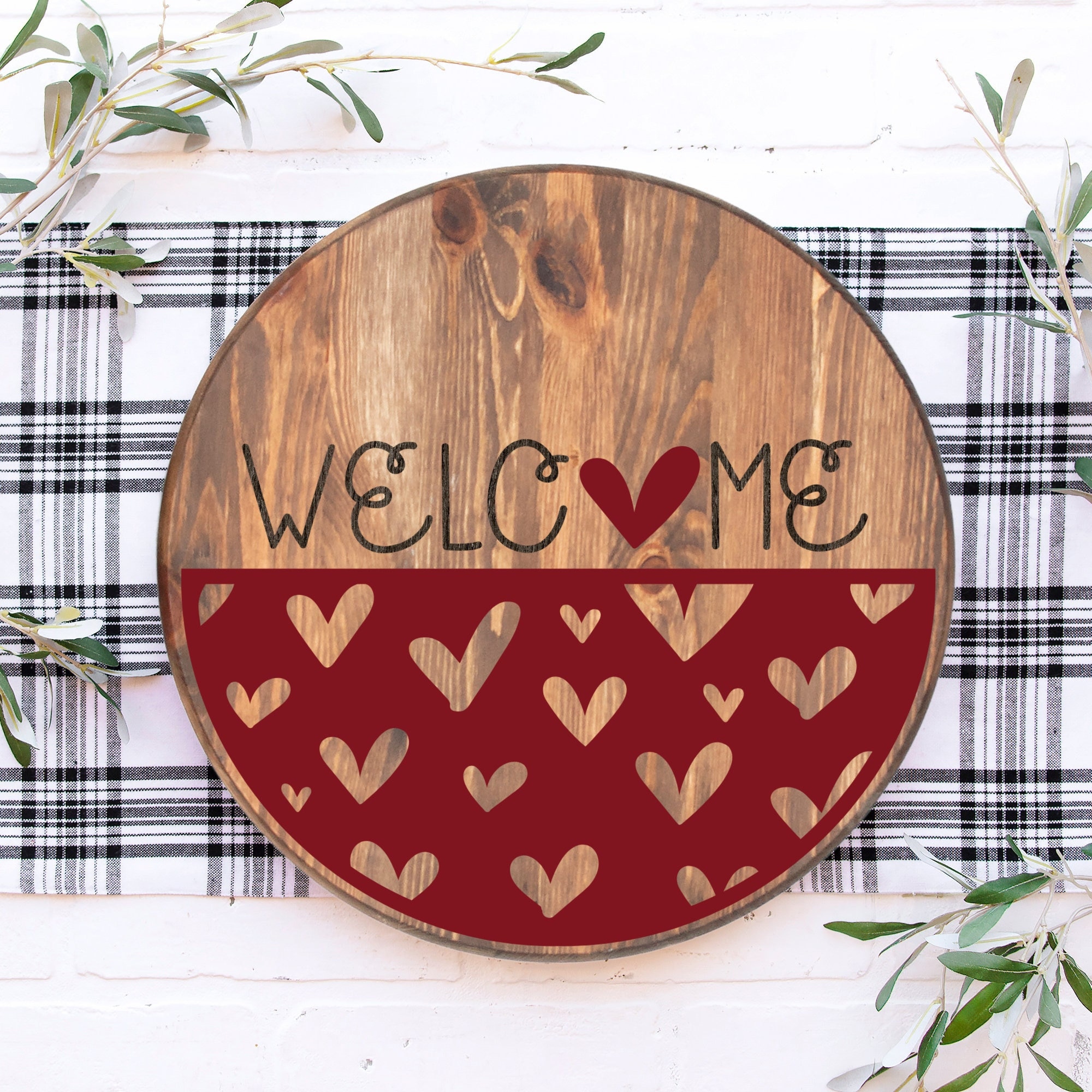 Welcome, Valentine's Day, Heart Sign, Valentine's Home Decor, Front ...