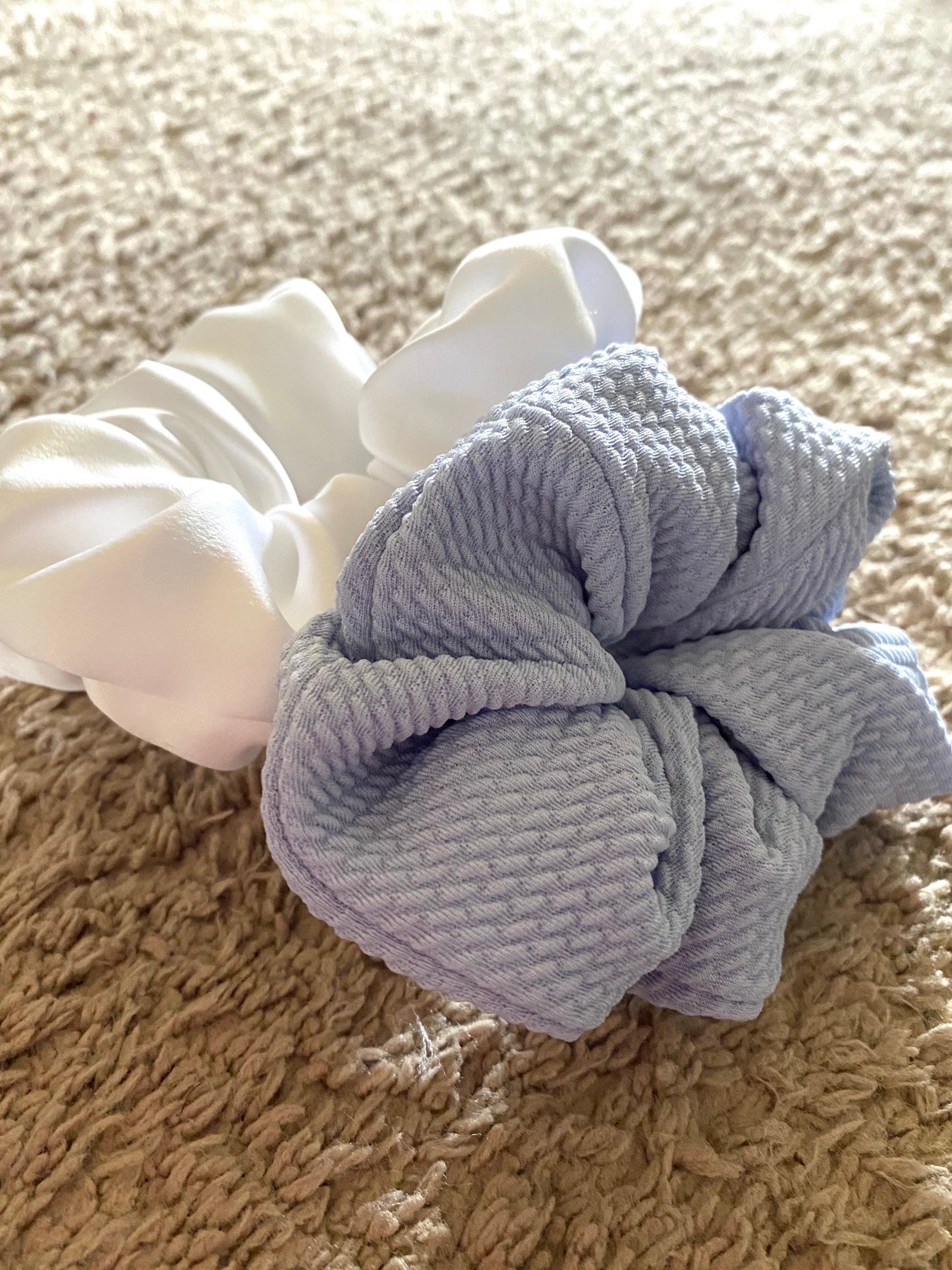 Light Blue & White Scrunchy Bundle - Etsy