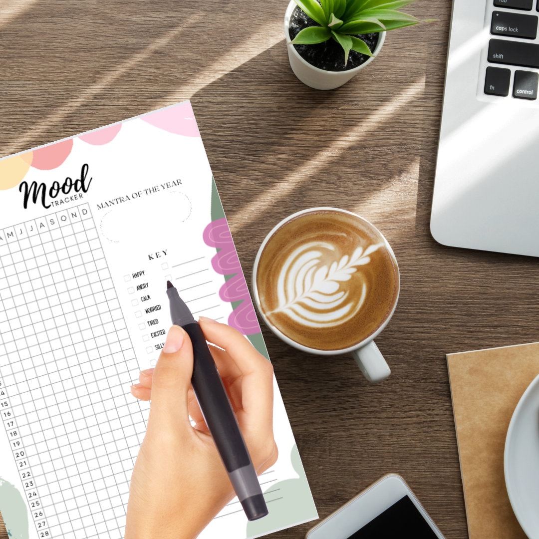 Mood Tracker Printable, Yearly & Monthly Mood Tracker, Circular Mood ...