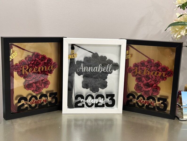 Personalized Graduation Tassel Shadow Box | Class of 2026 Flower ...