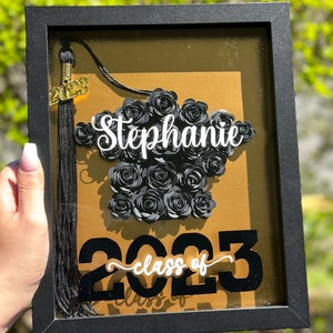 Personalized Graduation Tassel Shadow Box | Class of 2026 Flower ...