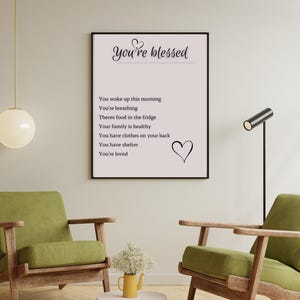 Words of Affirmation Blessed Christian Wall Art Painting - Etsy