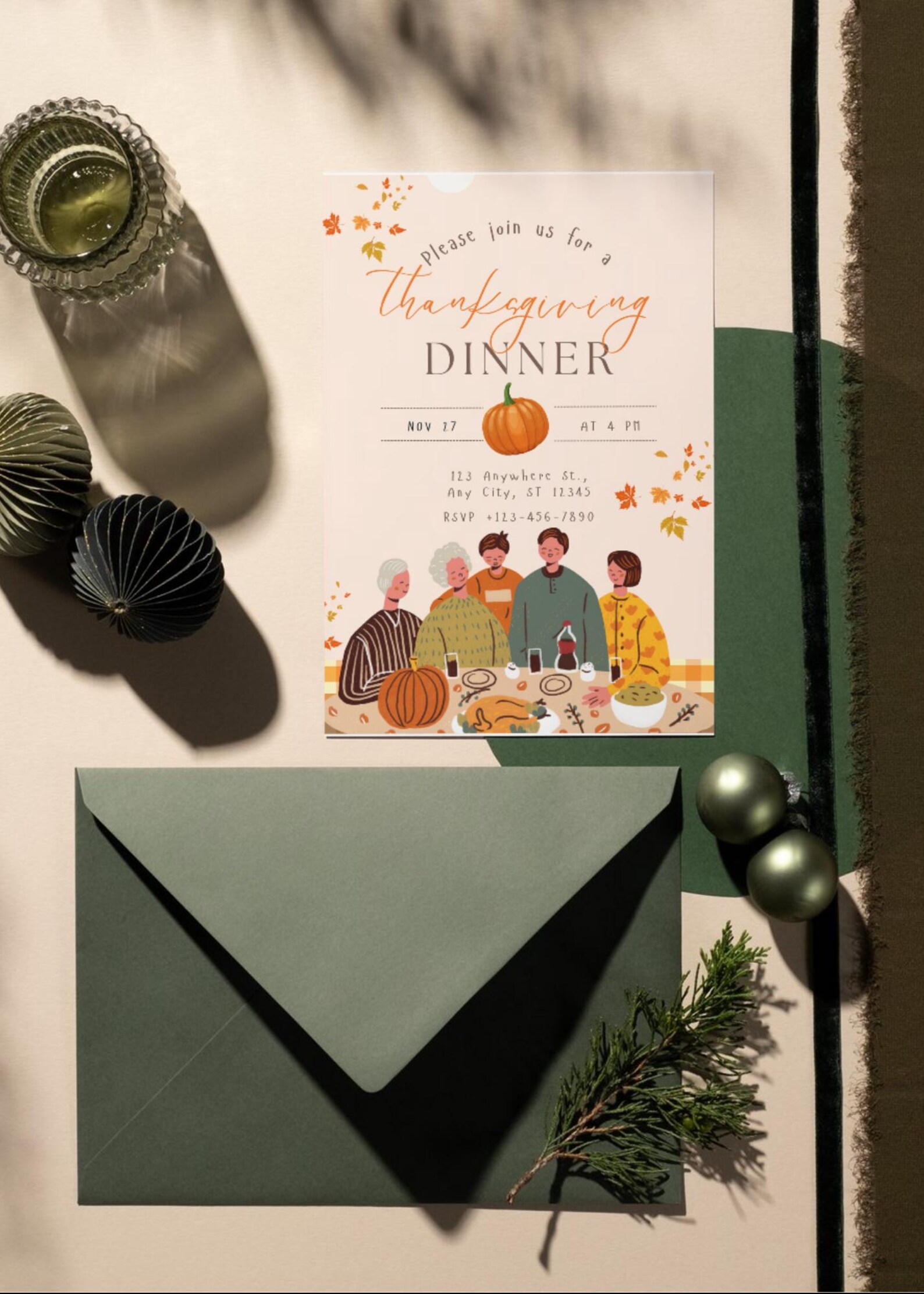 Digital Thanksgiving Printable and Downloadable Invitation - Etsy