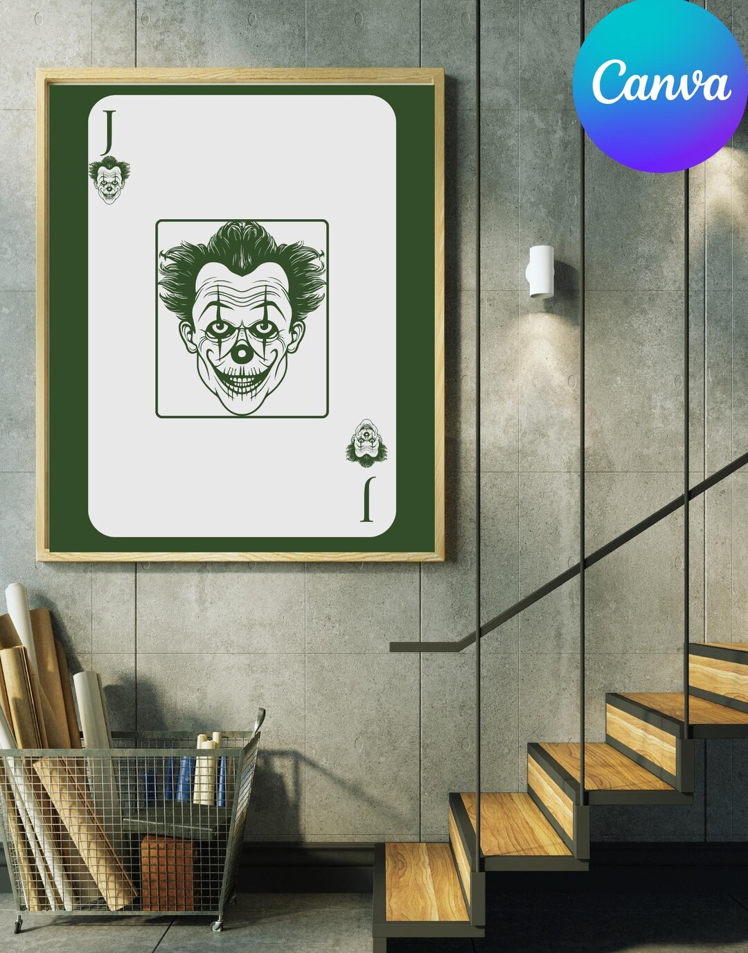 Happy Joker Green Wall Art - Etsy