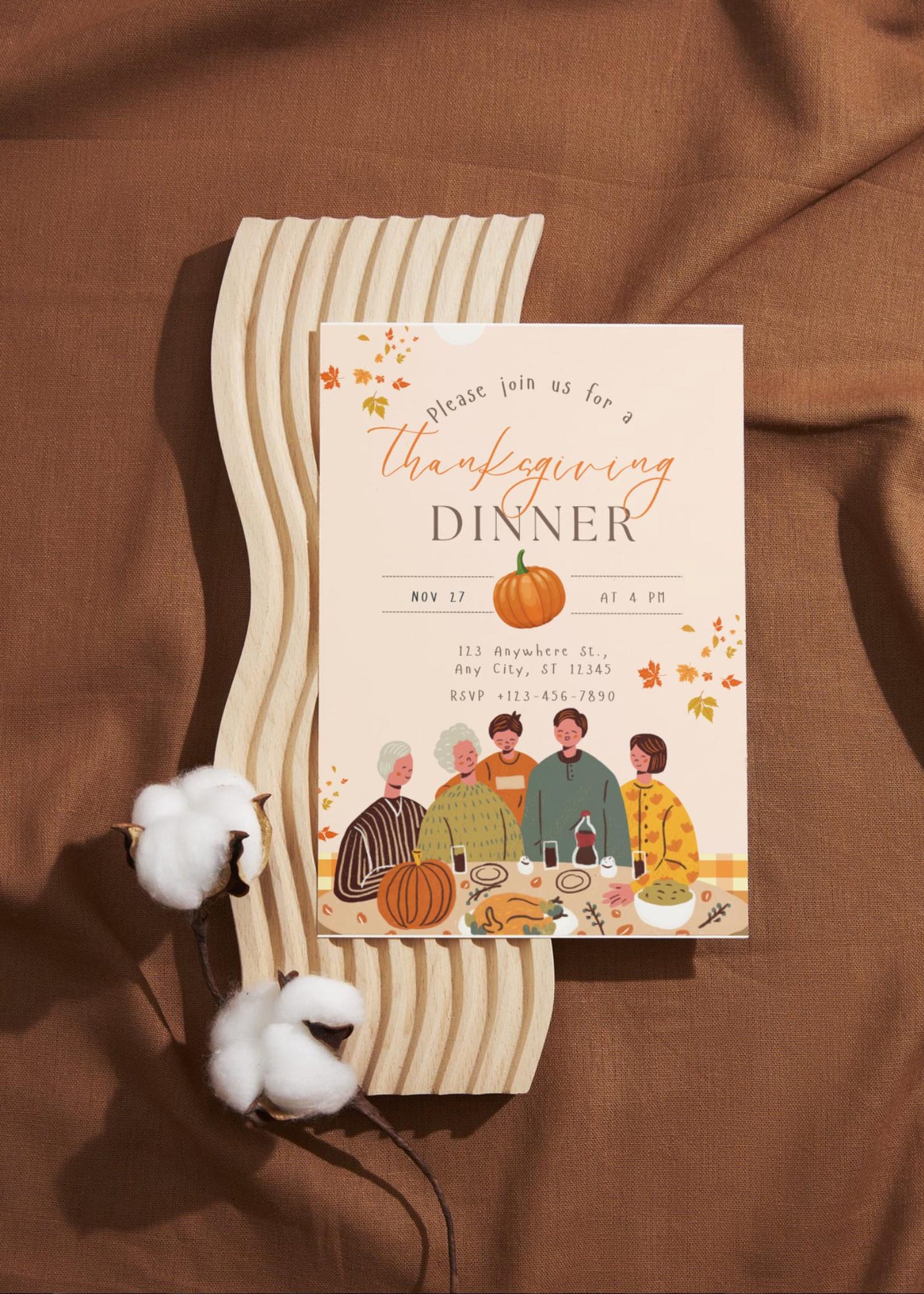 Digital Thanksgiving Printable and Downloadable Invitation - Etsy