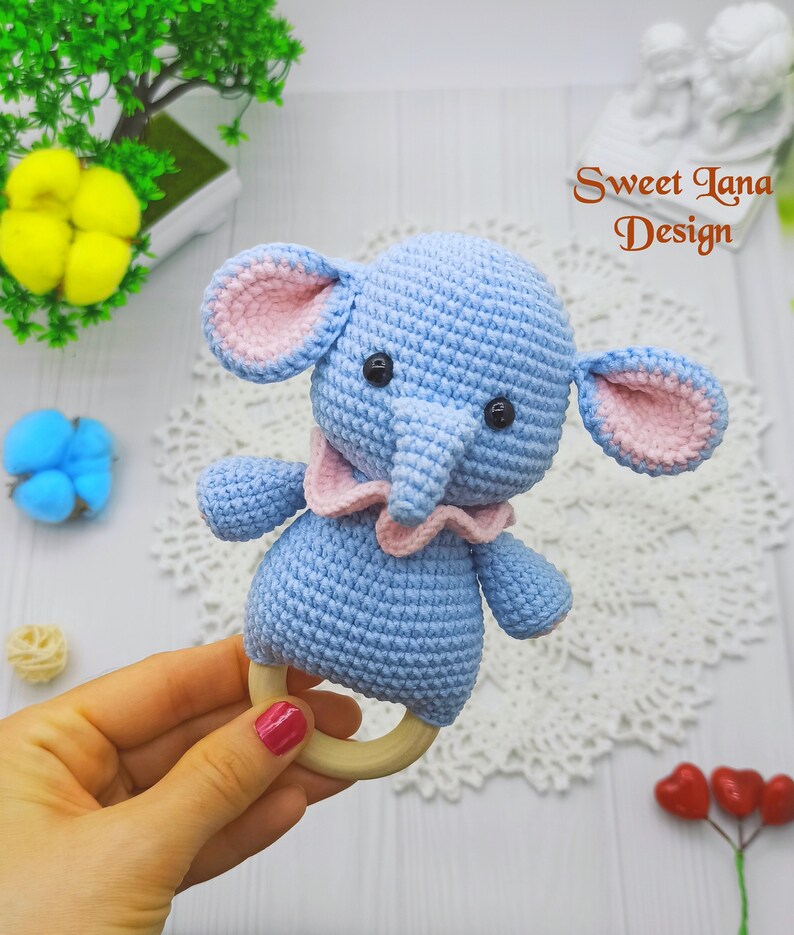 Crochet PATTERN Baby Rattle, Elephant Rattle PATTERN, Newborn Toy ...
