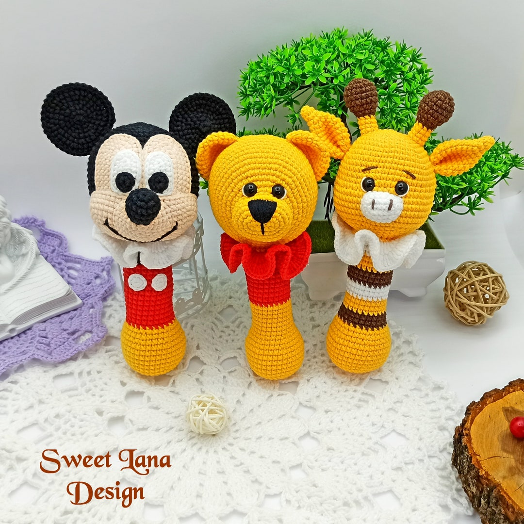Crochet PATTERN Baby Rattle, Mouse Rattle, Giraffe Rattle, Bear Rattle ...