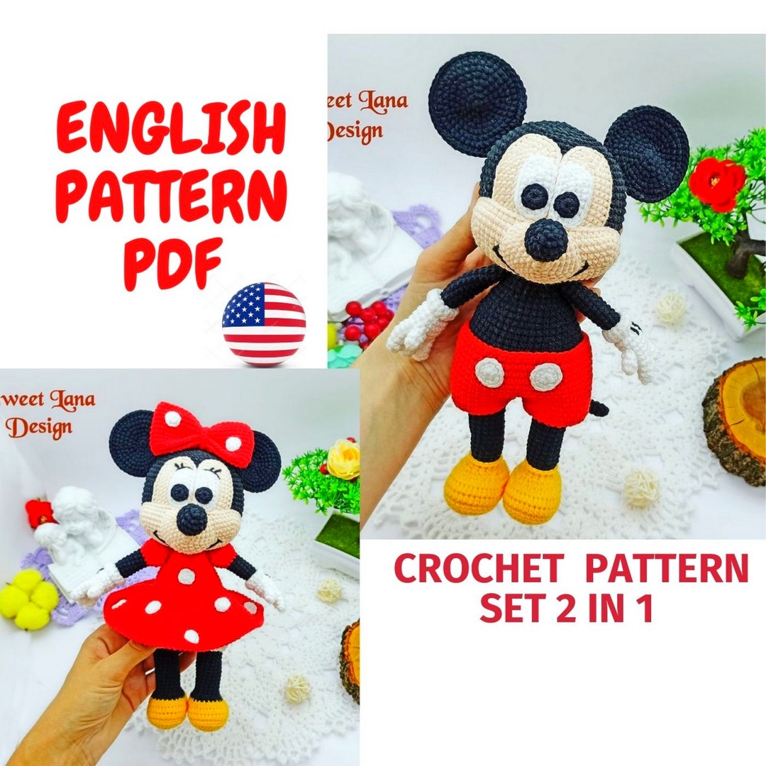 Set 2 in 1 Crochet Pattern, Two Mice Amigurumi Crochet Pattern, Mouse ...